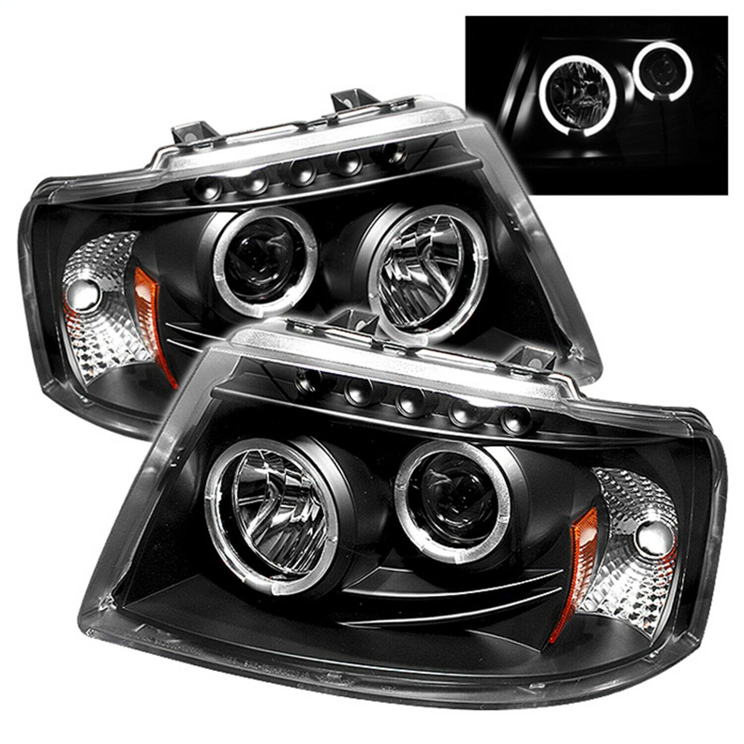Gulf Stream Independence Black Projector Headlights Head Lamps Assembly ...